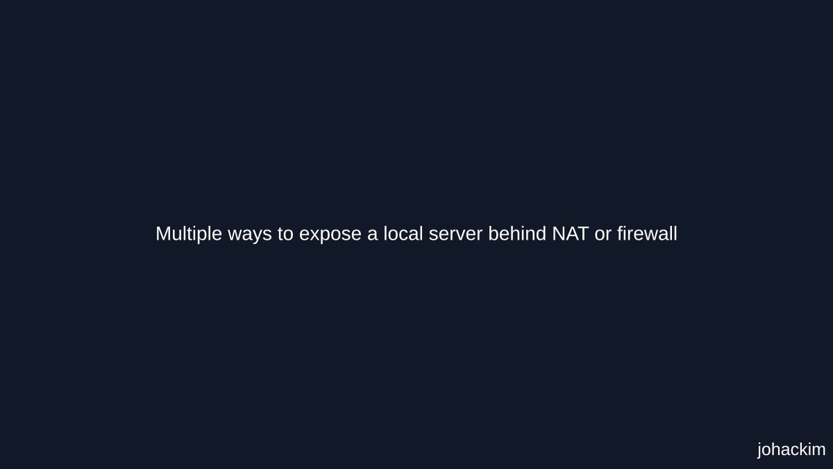 Multiple Ways To Expose A Local Server Behind Nat Or Firewall 